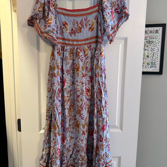 In Bloom | Dresses | In Bloom Blue Floral Midi Dress | Poshmark